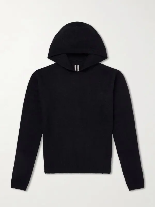 Rick Owens Cashmere-blend Hoodie - Black