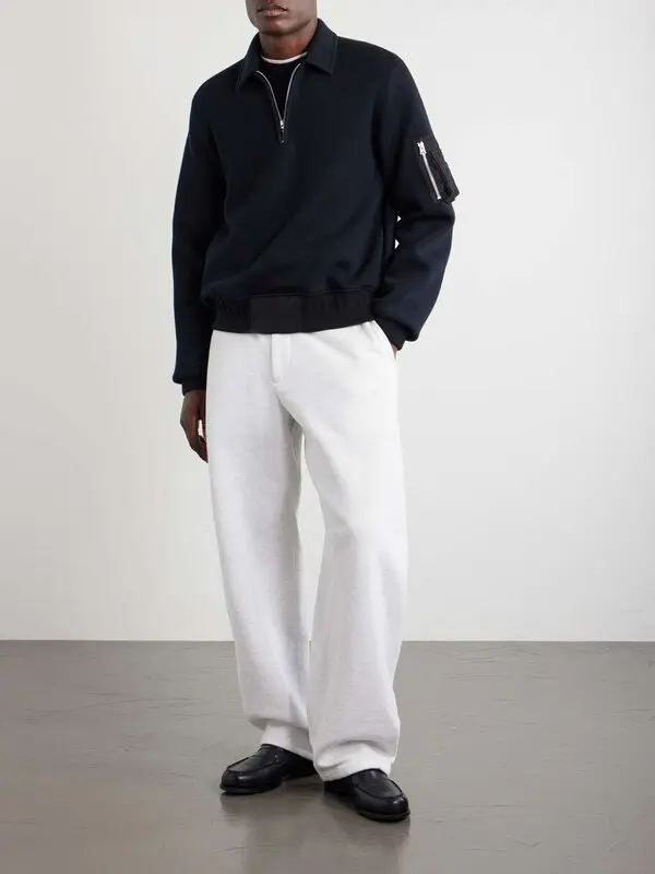 Sacai Straight-leg Cotton-jersey Sweatpants