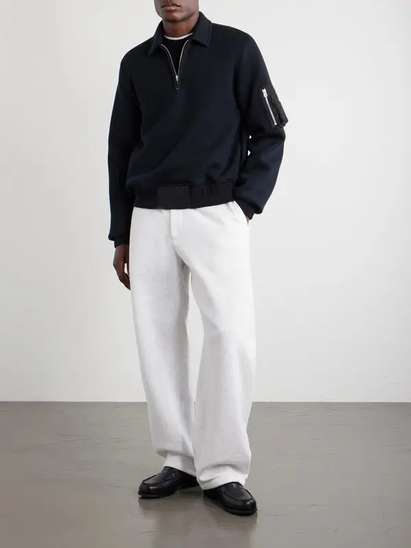 Sacai Straight-leg Cotton-jersey Sweatpants