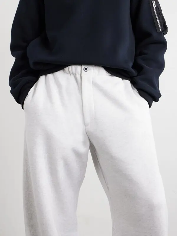 Sacai Straight-leg Cotton-jersey Sweatpants
