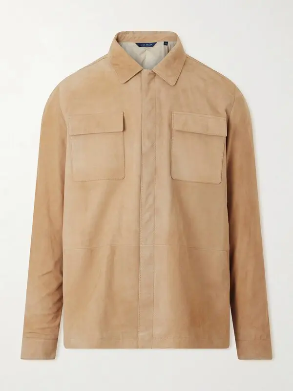 Peter Millar Featherweight Suede Jacket - Brown