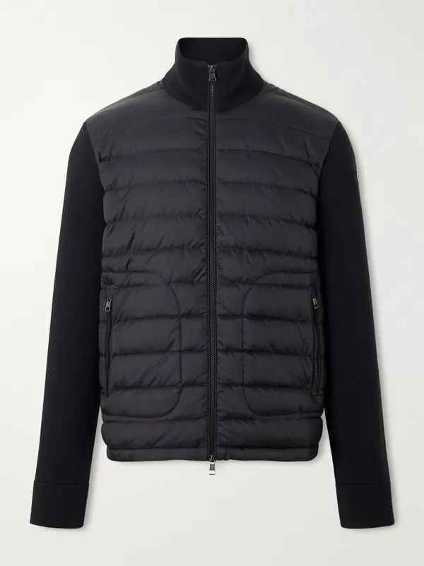 Moncler Wool And Quilted Shell Zip-up Cardigan
