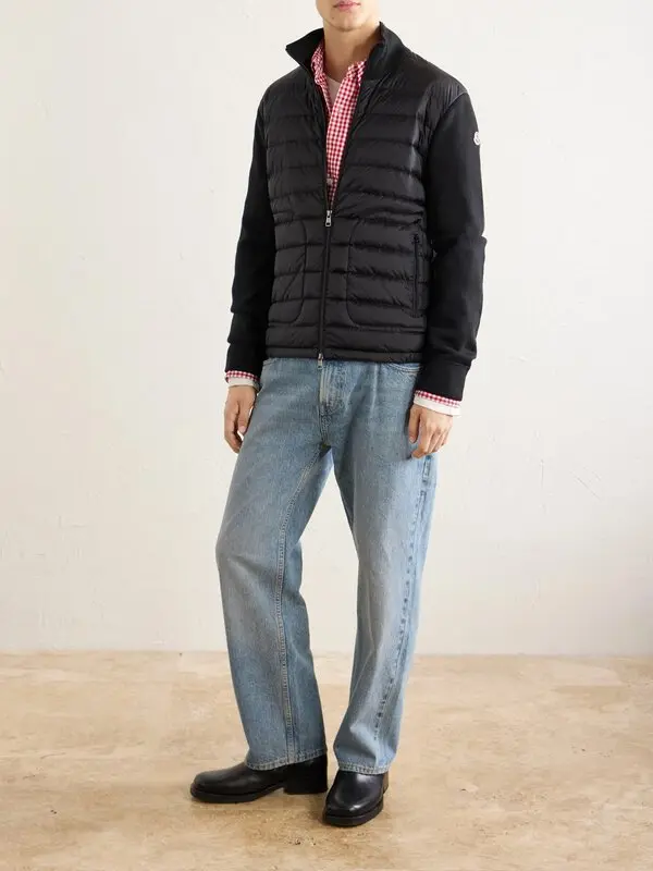 Moncler Wool And Quilted Shell Zip-up Cardigan