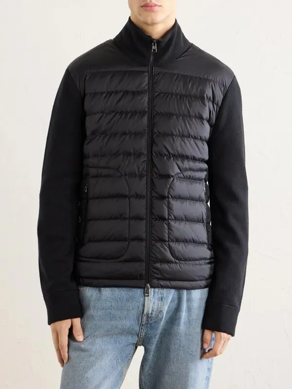 Moncler Wool And Quilted Shell Zip-up Cardigan