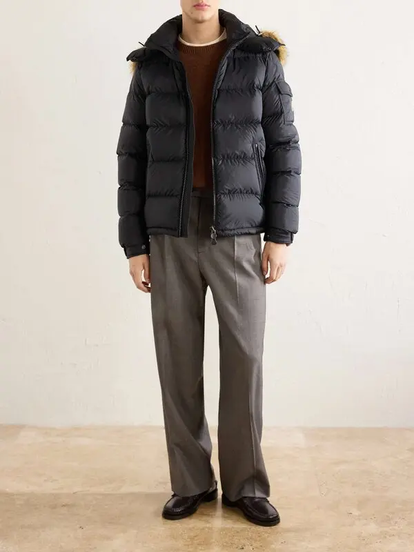 Moncler Mayaf Hooded Plush-trimmed Quilted Shell Down Jacket