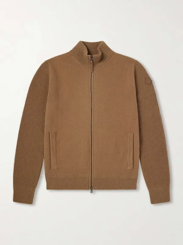 Moncler Wool-cashmere Blend Zipped Cardigan