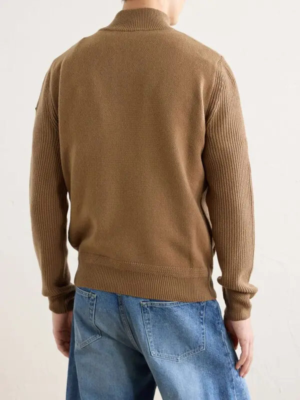 Moncler Wool-cashmere Blend Zipped Cardigan