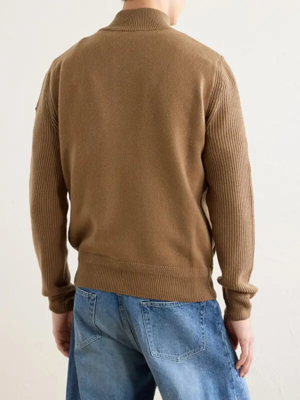 Moncler Wool-cashmere Blend Zipped Cardigan