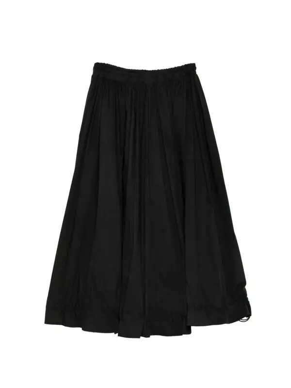 Yohji Yamamoto Gathered Midi Skirt - Black