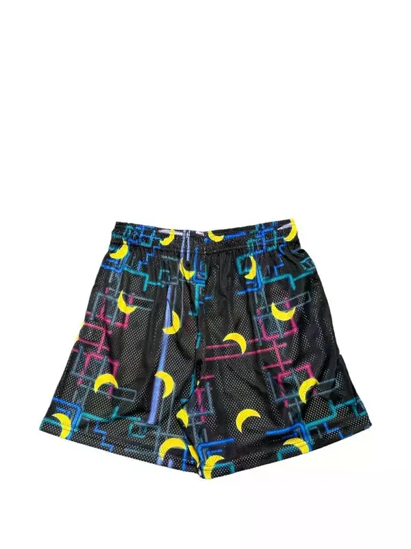ERIC EMANUEL Moon-print Track Shorts - Black