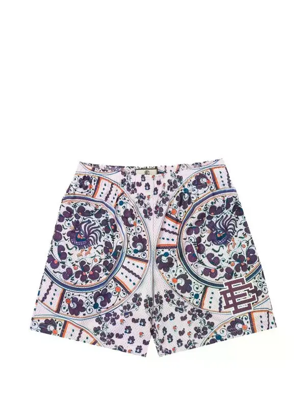 ERIC EMANUEL Rooster-print Track Shorts - White