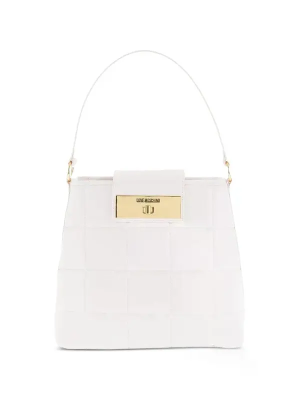 Moschino Quilted Turn-lock Tote Bag - White