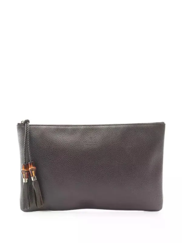 Gucci Bamboo Tassel Clutch Bag - Brown