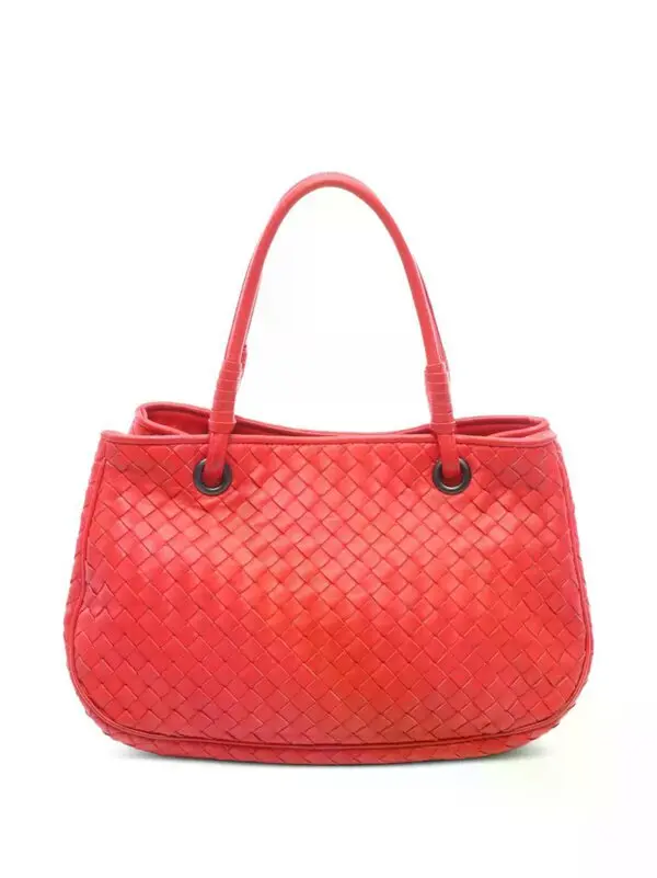 Bottega Veneta 2000s Intrecciato Tote Bag - Red