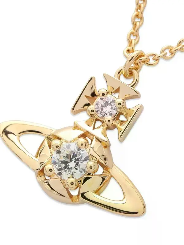 VIVIENNE WESTWOOD Tone Crystal Orb Pendant Necklace