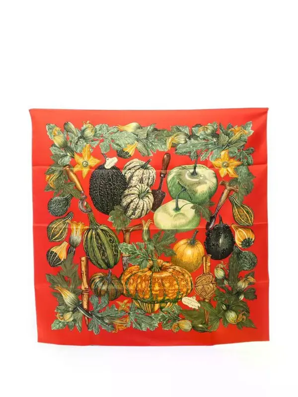 Hermès 2010s Citrouilles & Coloquintes Scarf - Red