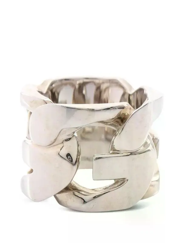 Givenchy Tone Logo Ring - Silver
