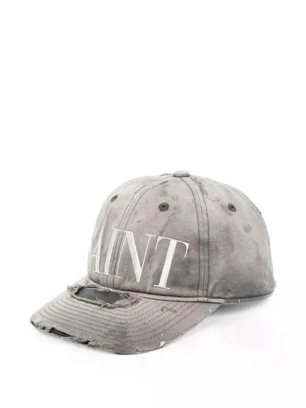 SAINT MXXXXXX Distressed Baseball Cap - Grey