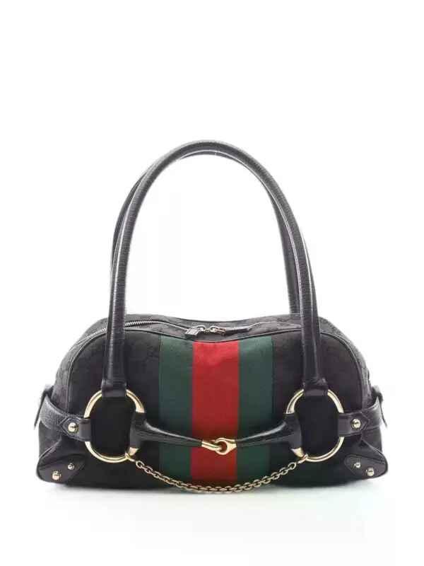 Gucci Horsebit Gg Canvas Handbag