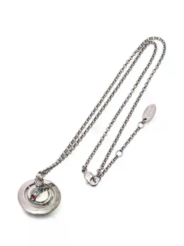 VIVIENNE WESTWOOD Tone Orb Pendant Necklace With Rhinestone Embellishment
