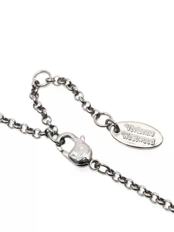 VIVIENNE WESTWOOD Tone Orb Pendant Necklace With Rhinestone Embellishment