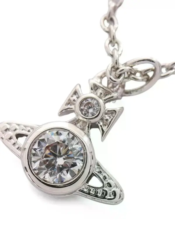 VIVIENNE WESTWOOD Tone Rhinestone Orb Pendant Necklace