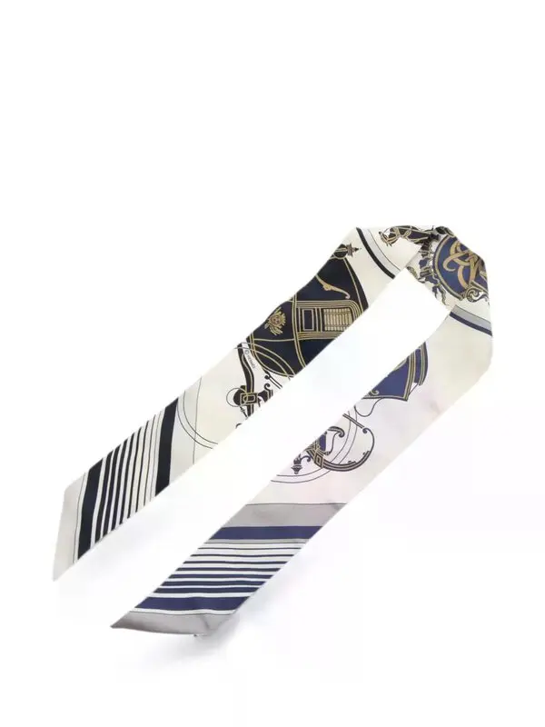 Hermès 2000s Ex-libris Ribbon Silk Scarf