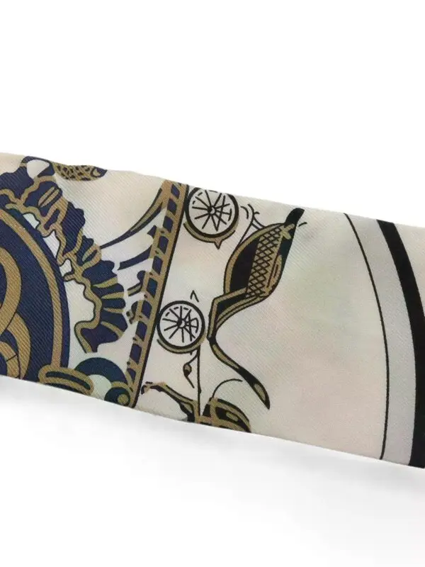 Hermès 2000s Ex-libris Ribbon Silk Scarf