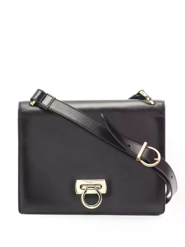 FERRAGAMO Gancini Shoulder Bag - Black
