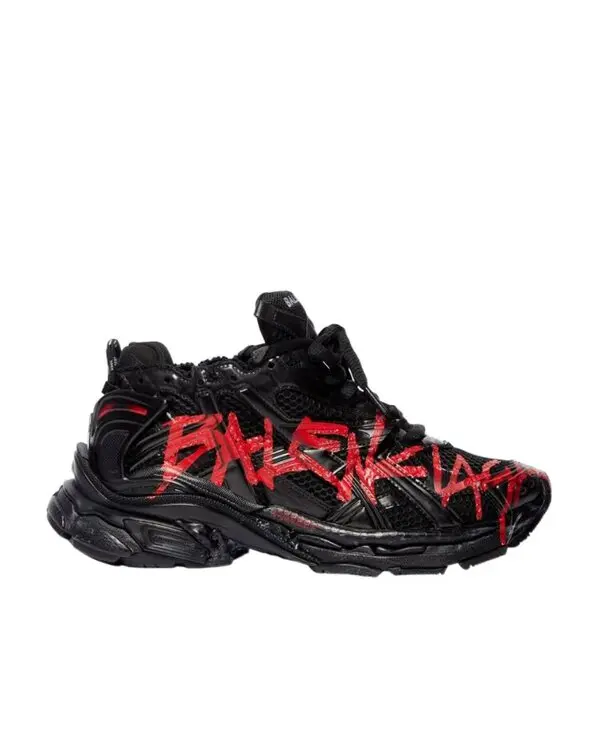 Balenciaga Sneakers Runner Graffiti Da Uomo In Nero