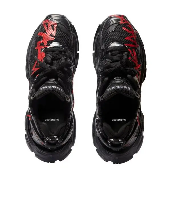 Balenciaga Sneakers Runner Graffiti Da Uomo In Nero