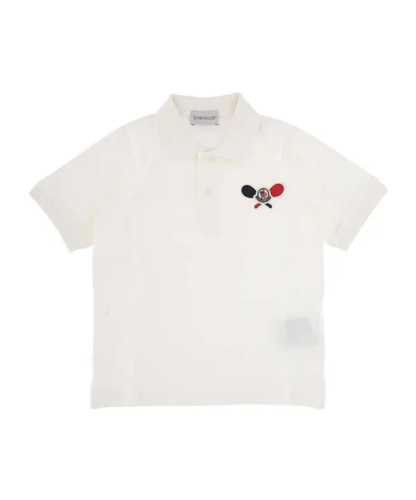 Moncler Short-sleeved Polo Shirt With Logo Patch