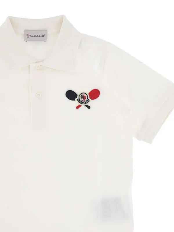 Moncler Short-sleeved Polo Shirt With Logo Patch