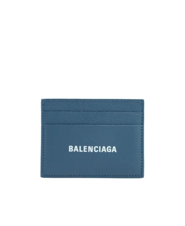 Balenciaga Logo Printed Cash Card Holder - Blue
