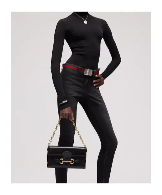 Gucci Seamless Stretch Nylon Jersey High Collar Long Sleeve Top
