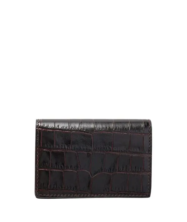 Smythson Mara Croc-effect Leather Wallet - Brown