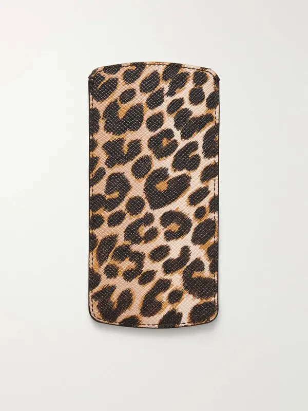 Smythson Panama Leopard-print Leather Glasses Case - Leopard Print