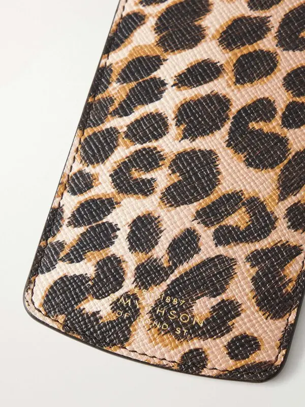 Smythson Panama Leopard-print Leather Glasses Case - Leopard Print