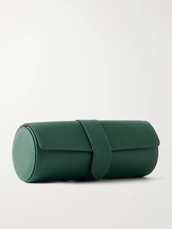 Smythson Panama Leather Watch Case - Green