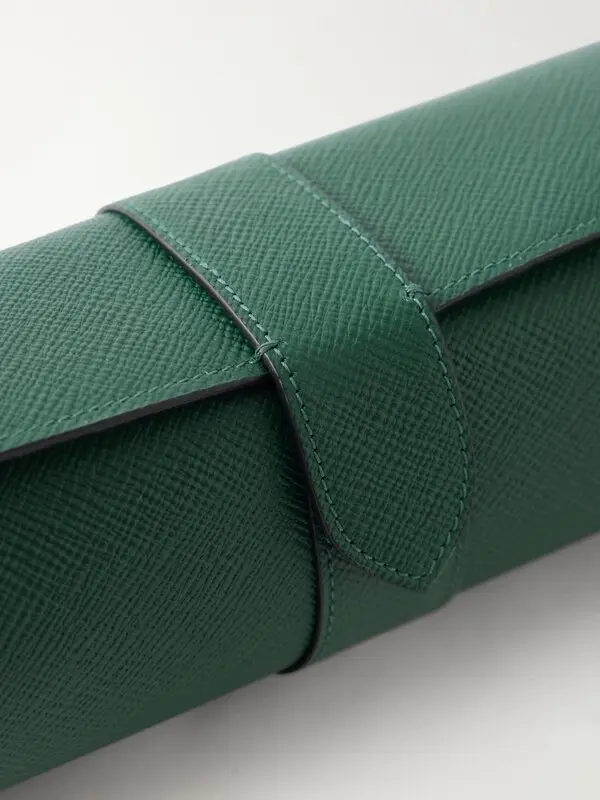 Smythson Panama Leather Watch Case - Green