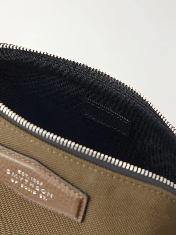 Smythson Norton Canvas Pouch - Green