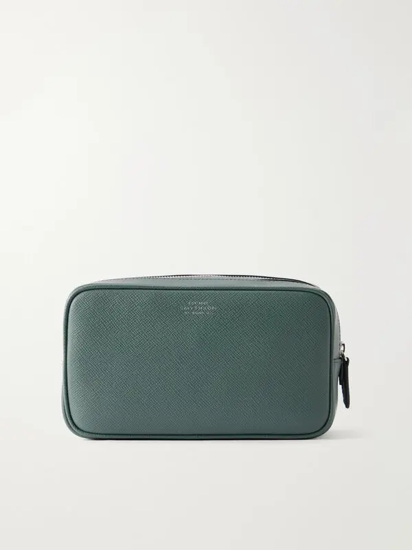 Smythson Panama Leather Jewelry Case - Green