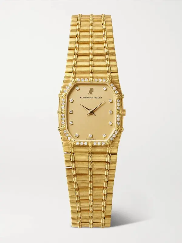 STEPHANIE WINDSOR 1980s Audemars Piguet Vintage 18k Yellow Diamond Watch - Gold