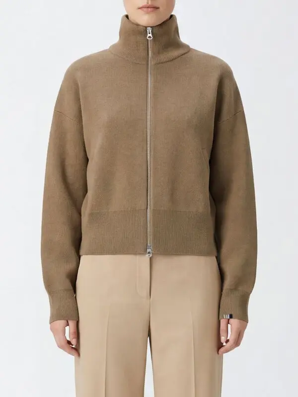 Extreme Cashmere High-neck Zip-up Cardigan - Brown