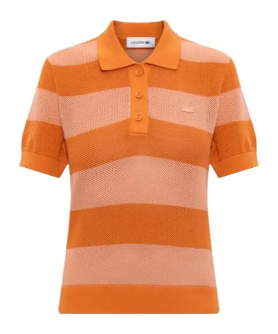 Lacoste Striped Knit Polo Shirt