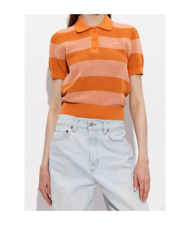 Lacoste Striped Knit Polo Shirt