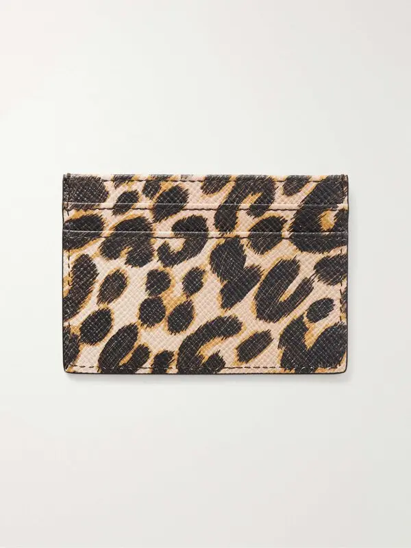 Smythson Panama Leopard-printed Leather Cardholder