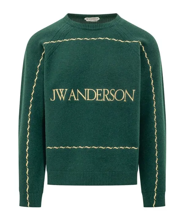 J.W.ANDERSON J.w. Anderson Knitted Logo Jumper - Pine Color