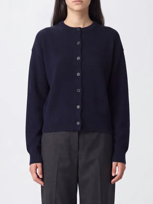Extreme Cashmere Long-sleeved Crewneck Cardigan - Blue