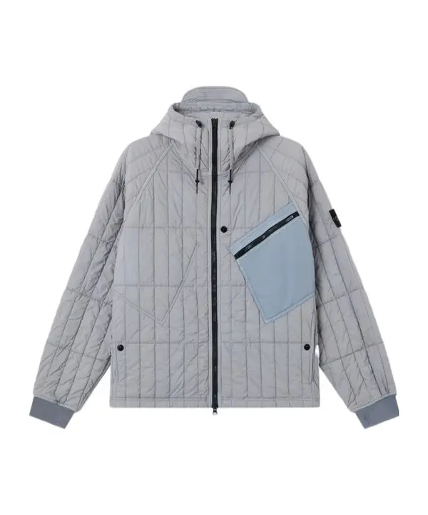 Stone Island Quilted Hooded Jacket With Anti-drop Finish